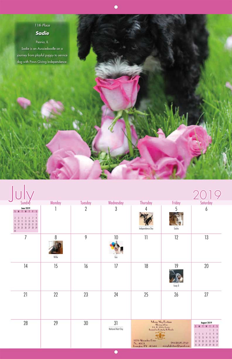 Camp Jean 2019 Calendar Fundraising