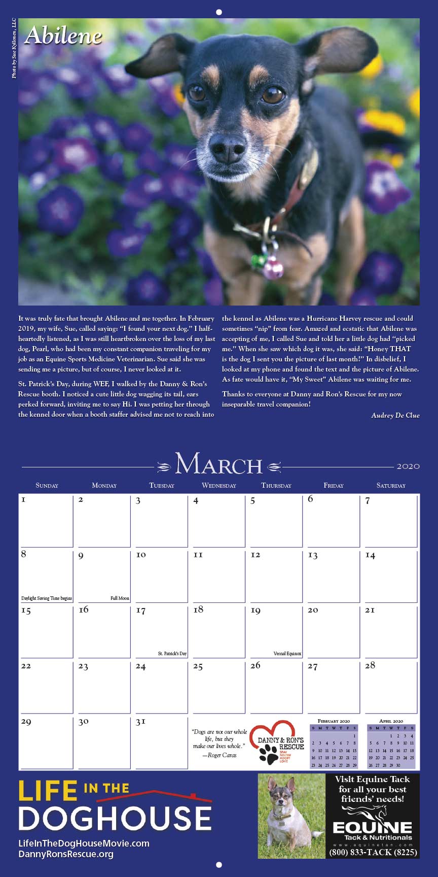 Danny & Ron's Rescue 2020 Calendar Fundraising