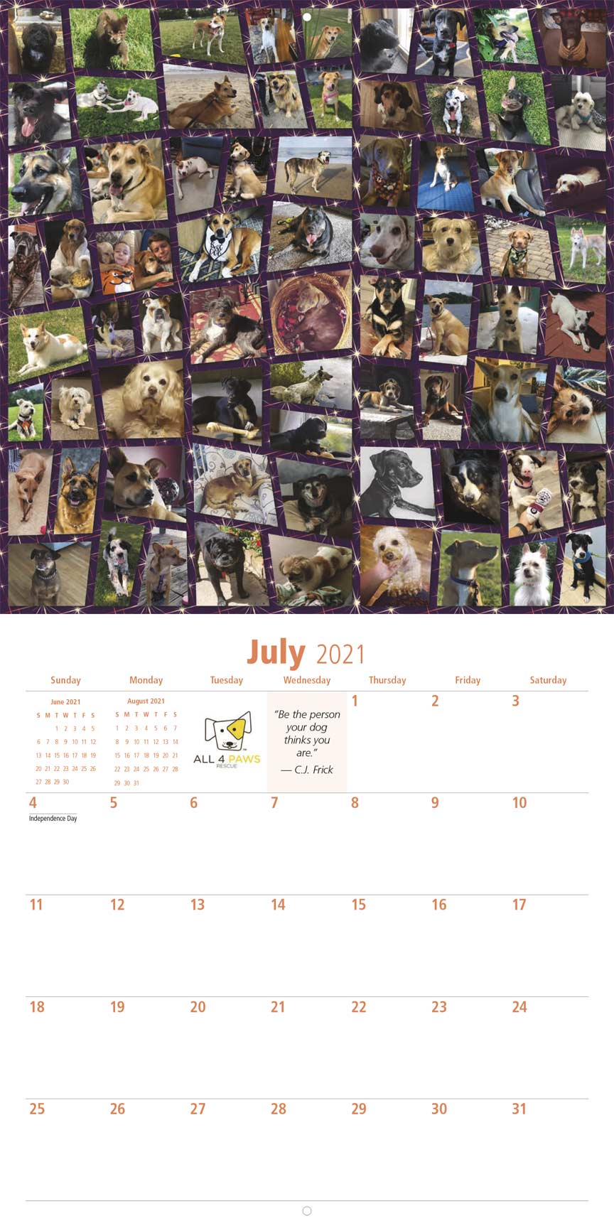 All 4 Paws Rescue 2021 Calendar Fundraising