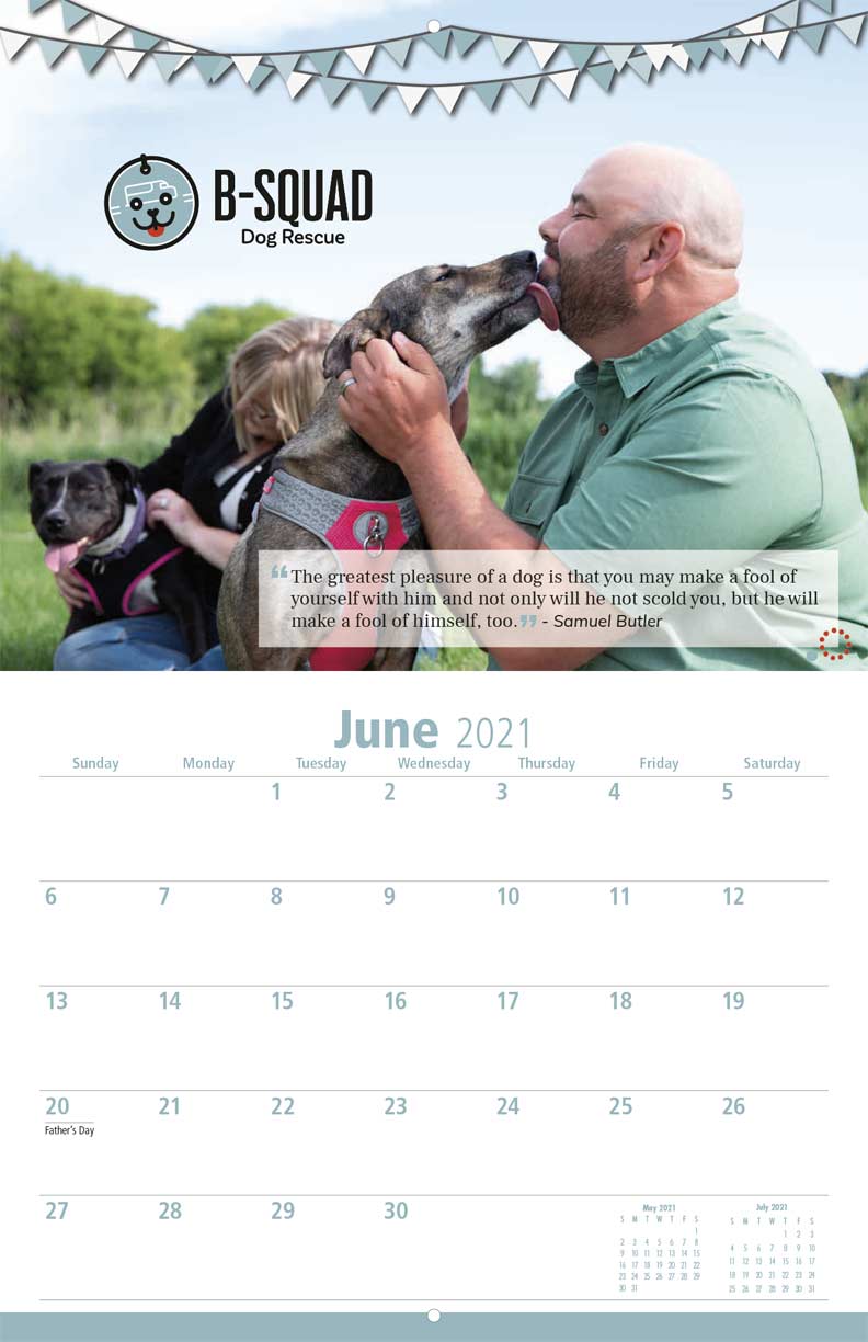 Fosters of B Squad Dog Rescue 2021 Calendar Fundraising