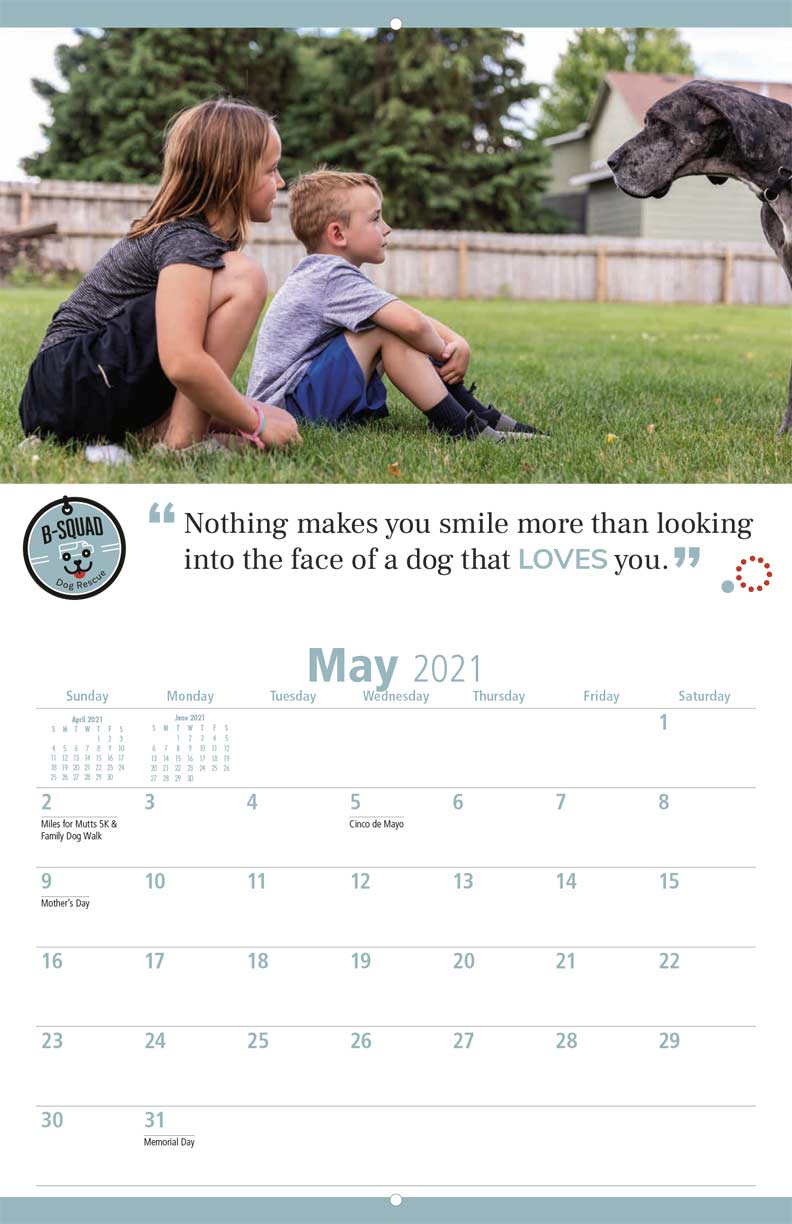 Fosters of B Squad Dog Rescue 2021 Calendar Fundraising