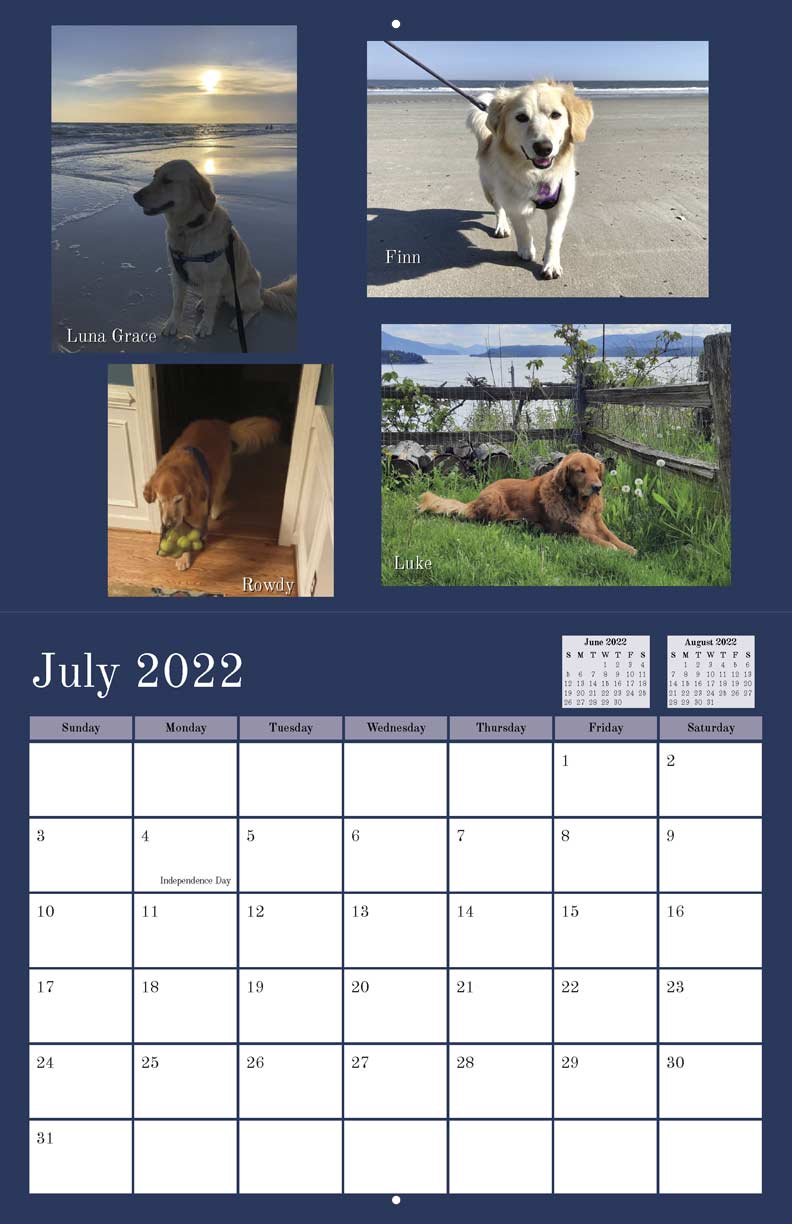 Triad Golden Retriever Rescue 2022 Calendar Fundraising