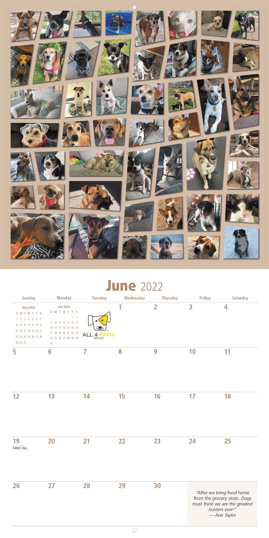 All 4 Paws Rescue 2022 Calendar Fundraising