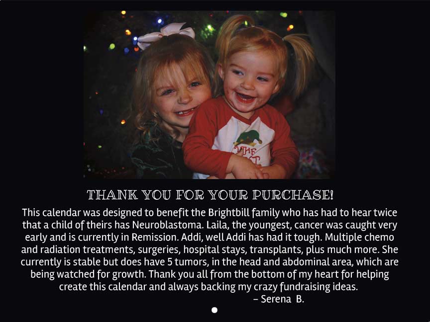 Addi & Laila Strong 2022 Calendar Fundraising