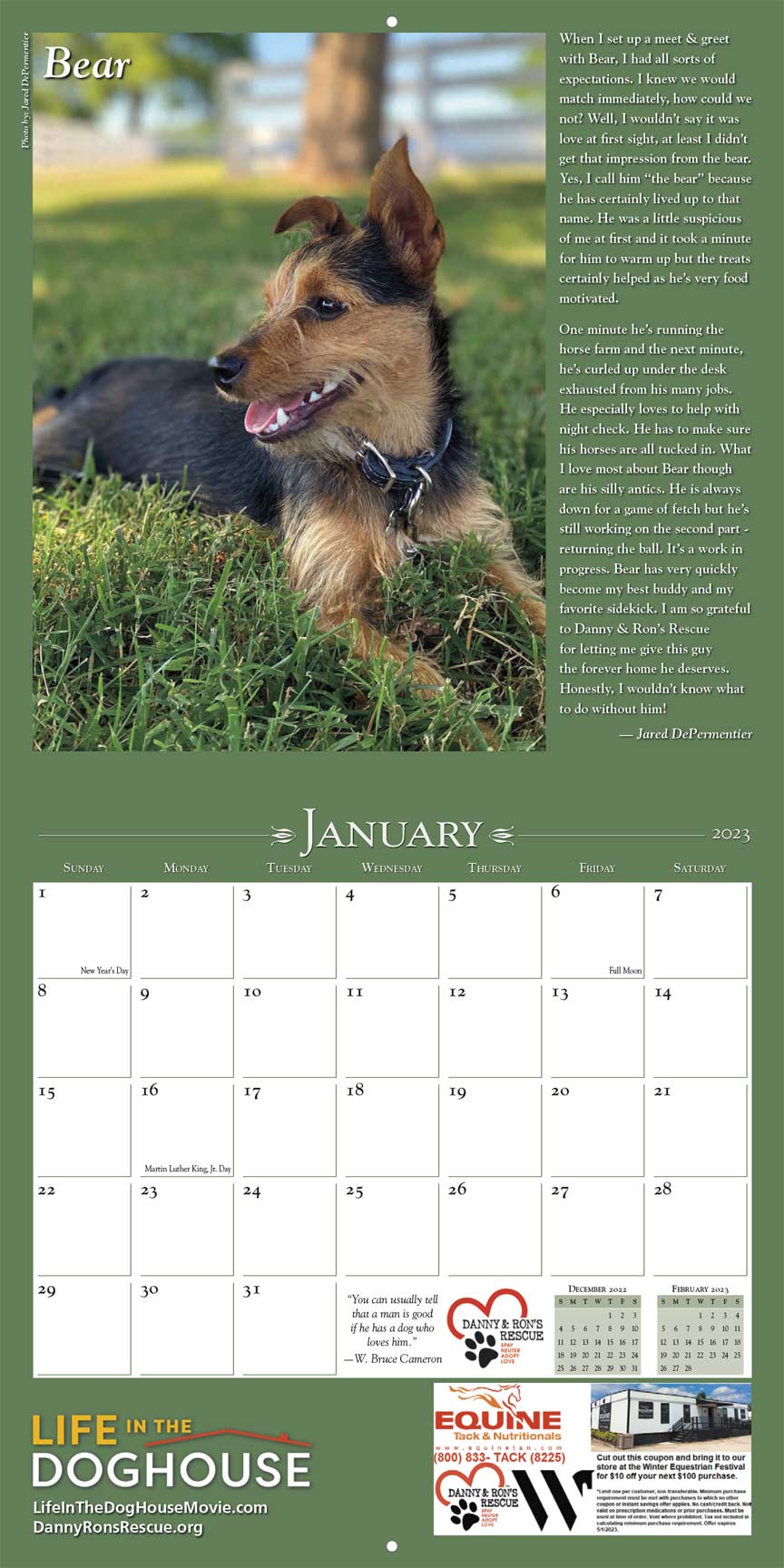 Danny & Ron's Rescue 2023 Calendar Fundraising