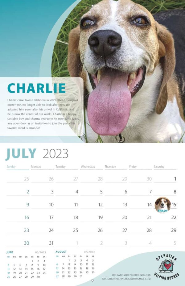 Operation Helping Hounds 2023 Calendar Fundraising