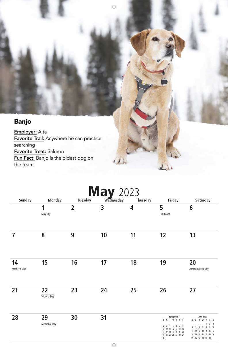 Wasatch Backcountry Rescue 2023 Calendar Fundraising