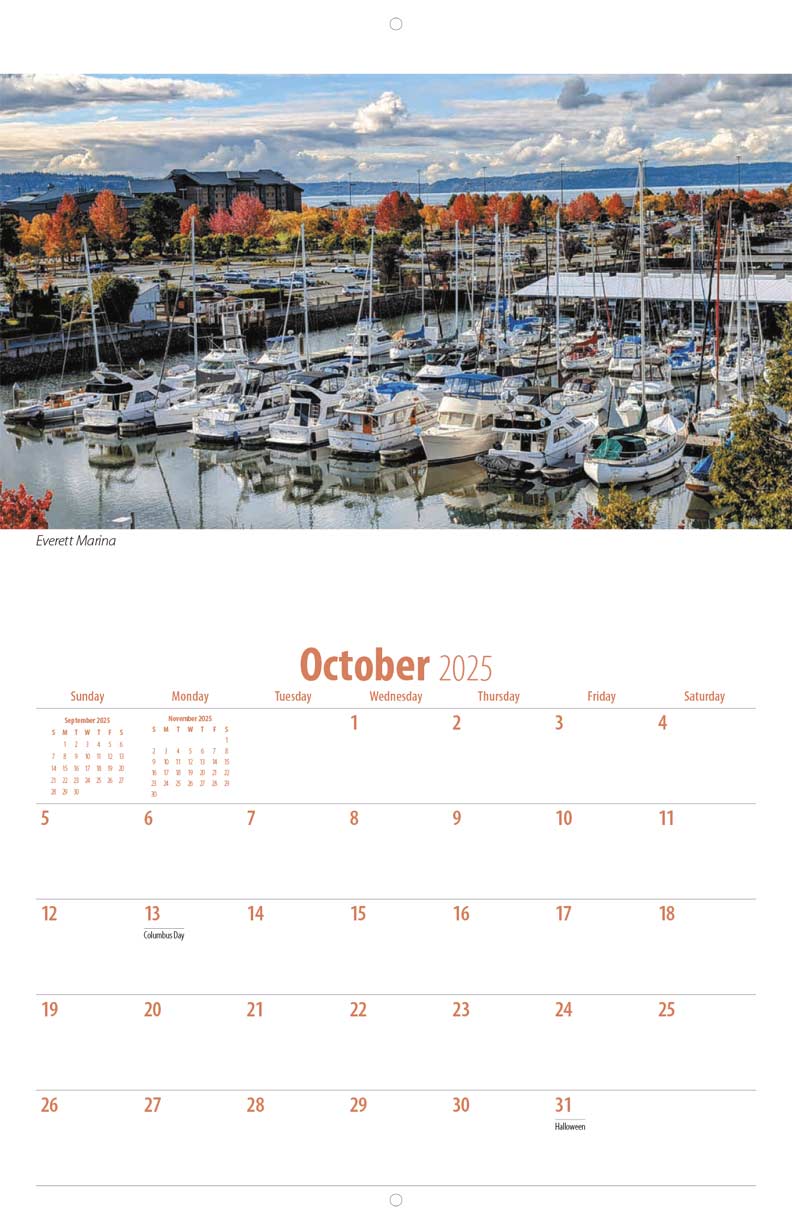 Pacific Northwest 2025 Calendar - Yearbox Calendars