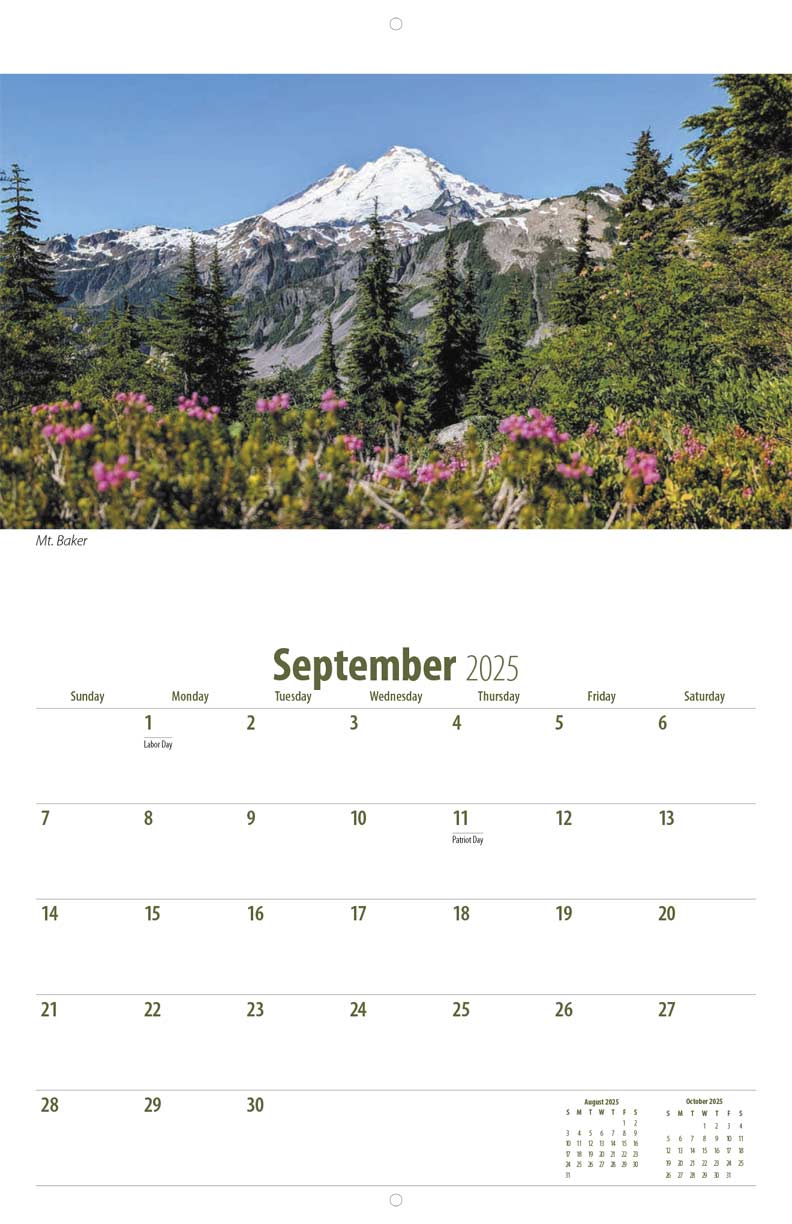 Pacific Northwest 2025 Calendar - Yearbox Calendars