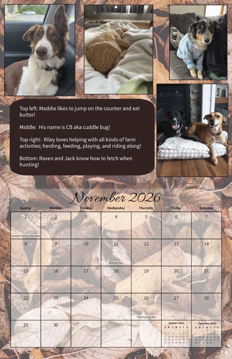 University of Wisconsin River Falls Pre-Veterinary Club 2026 Calendar ...